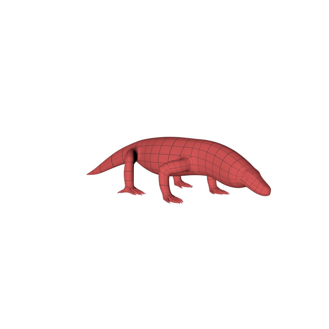 3d Base Mesh Komodo Dragon Model