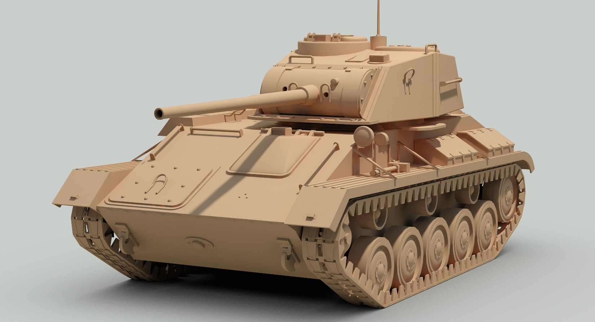 3d Ww2 T80 Light Tank Model