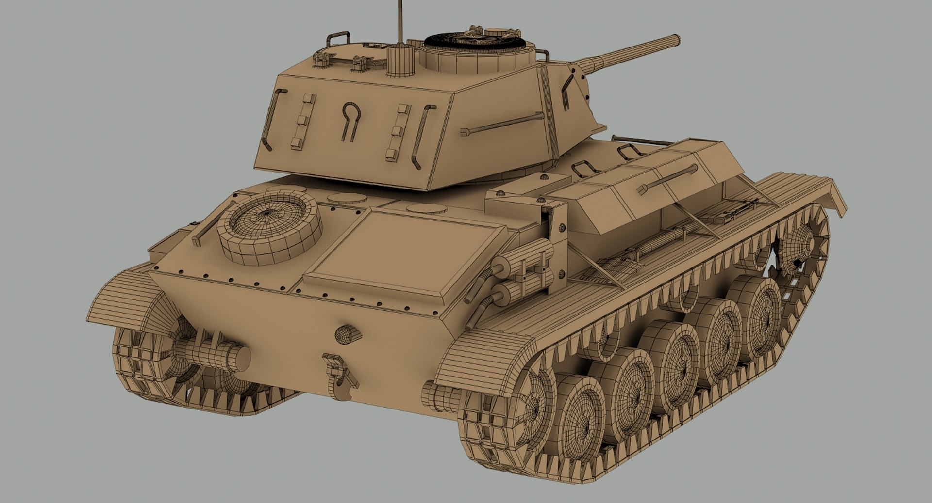 3d Ww2 T80 Light Tank Model
