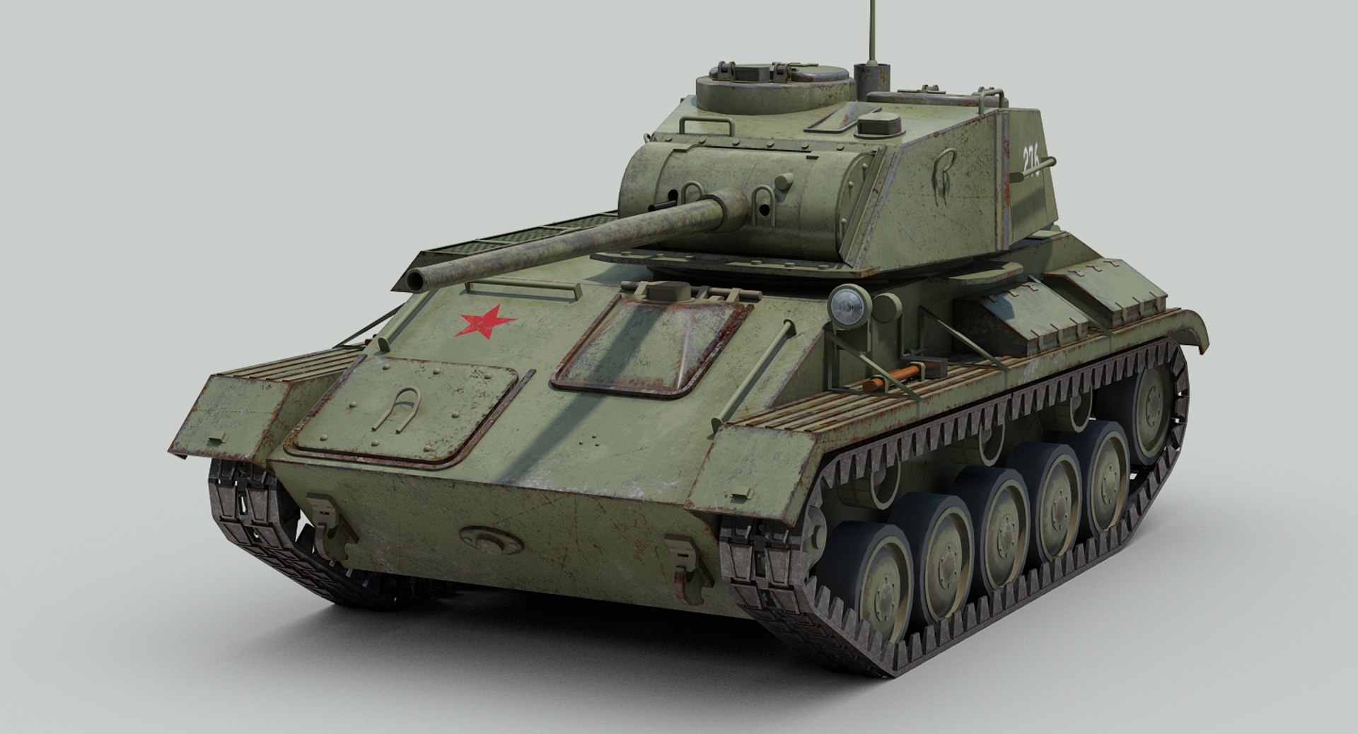 3d Ww2 T80 Light Tank Model