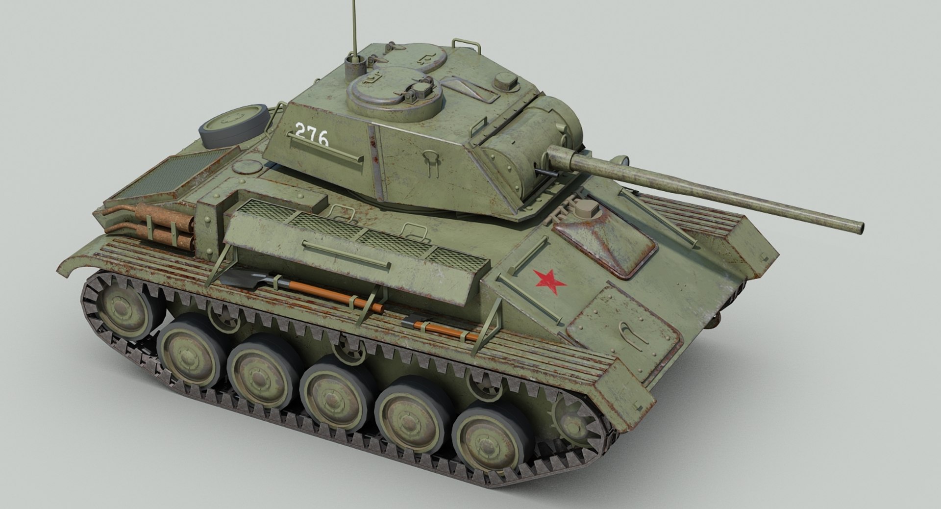 3d Ww2 T80 Light Tank Model