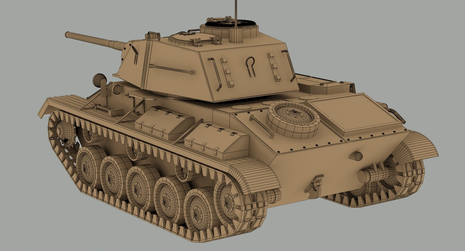 3d Ww2 T80 Light Tank Model