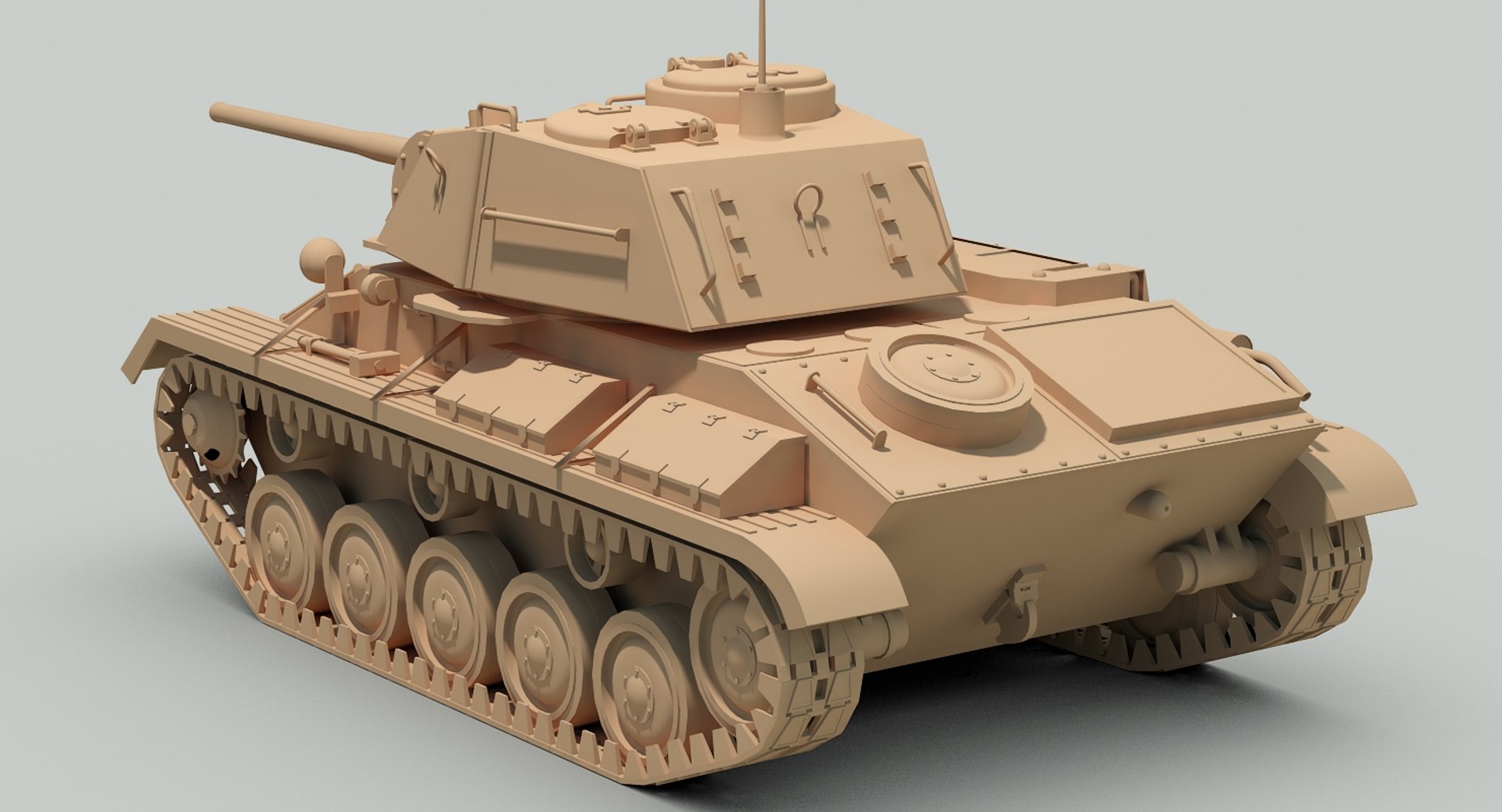 3d Ww2 T80 Light Tank Model