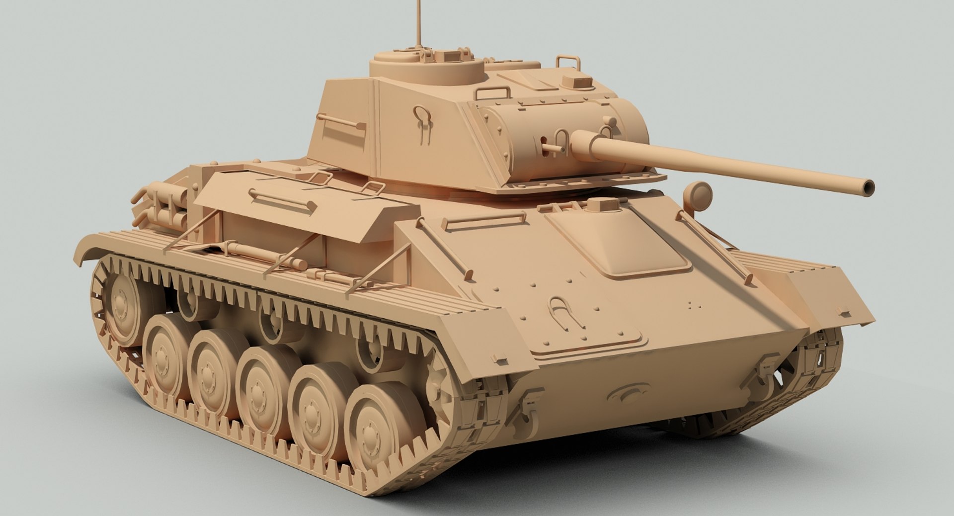 3d Ww2 T80 Light Tank Model