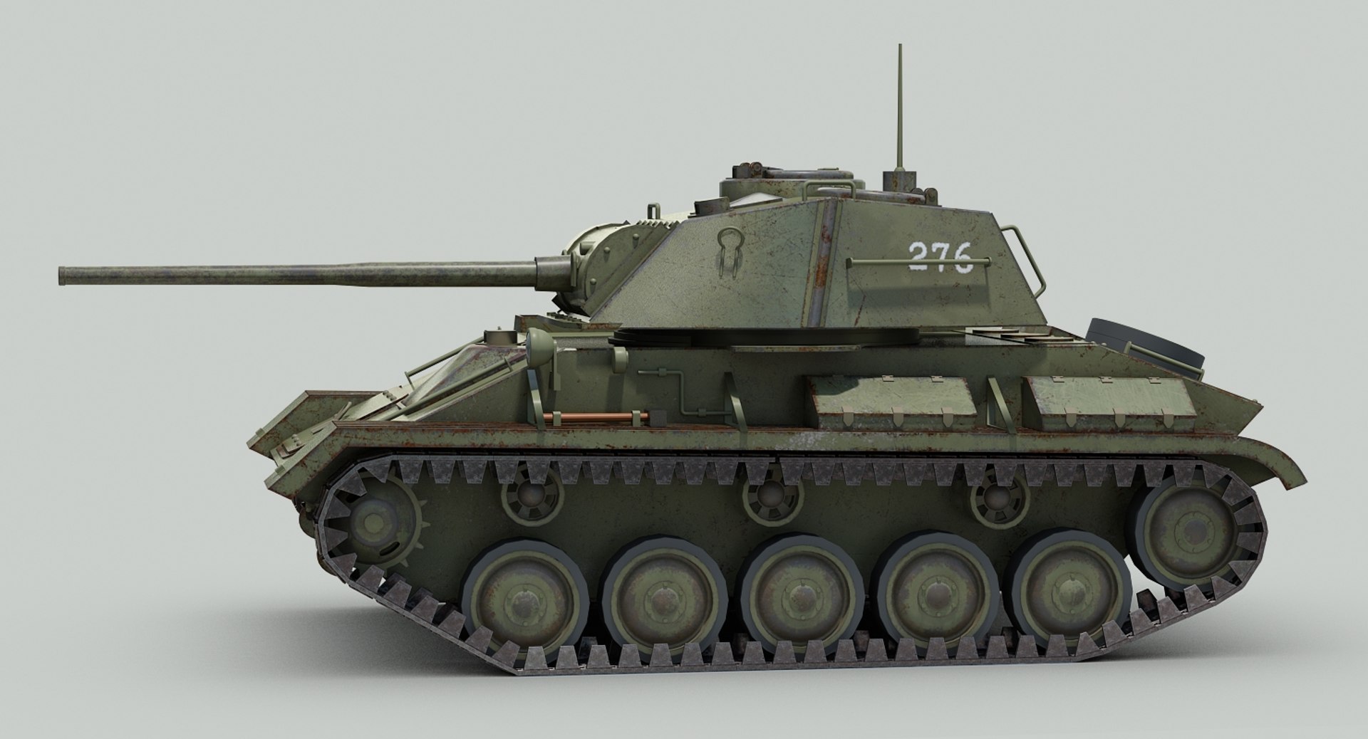 3d Ww2 T80 Light Tank Model
