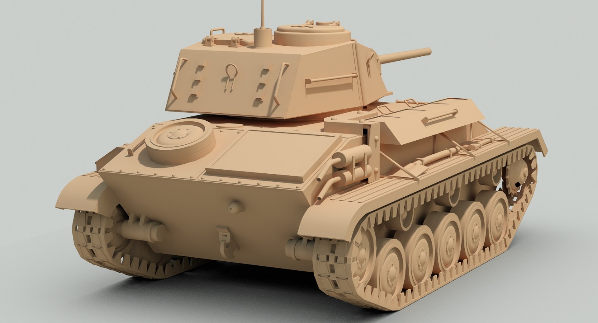 3d Ww2 T80 Light Tank Model