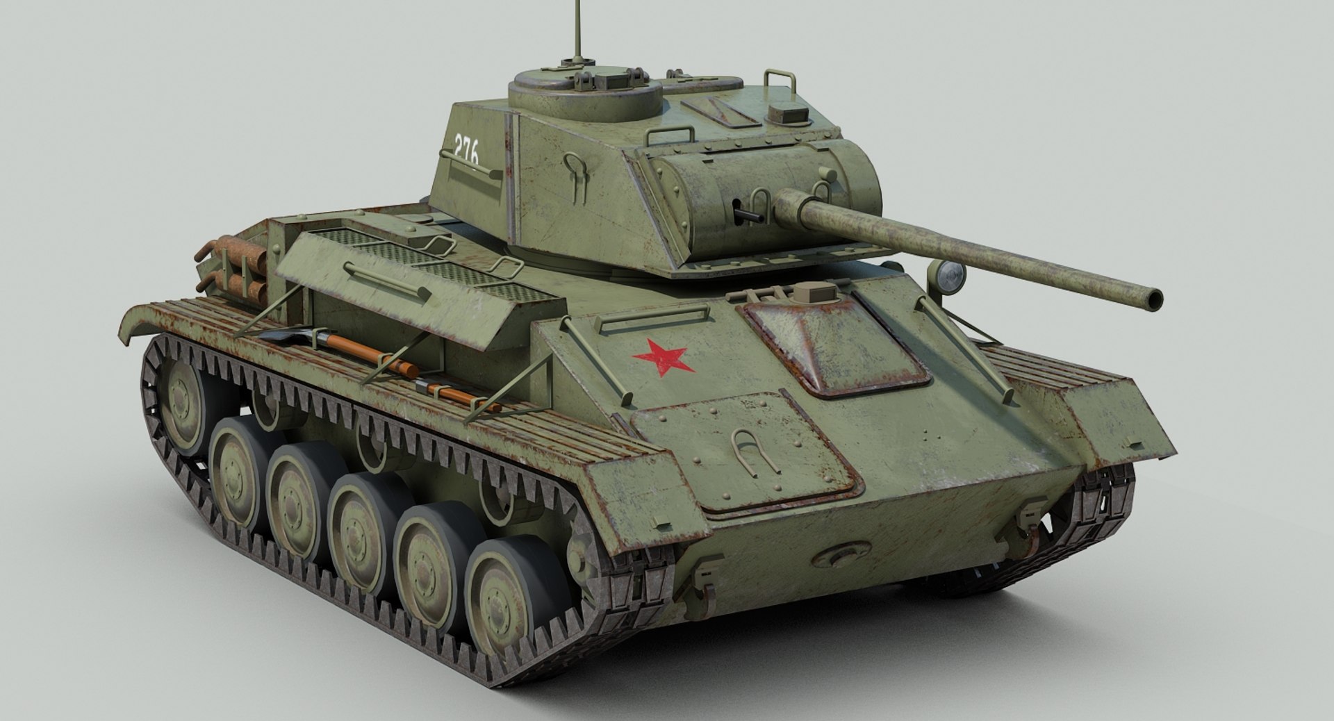 3d Ww2 T80 Light Tank Model