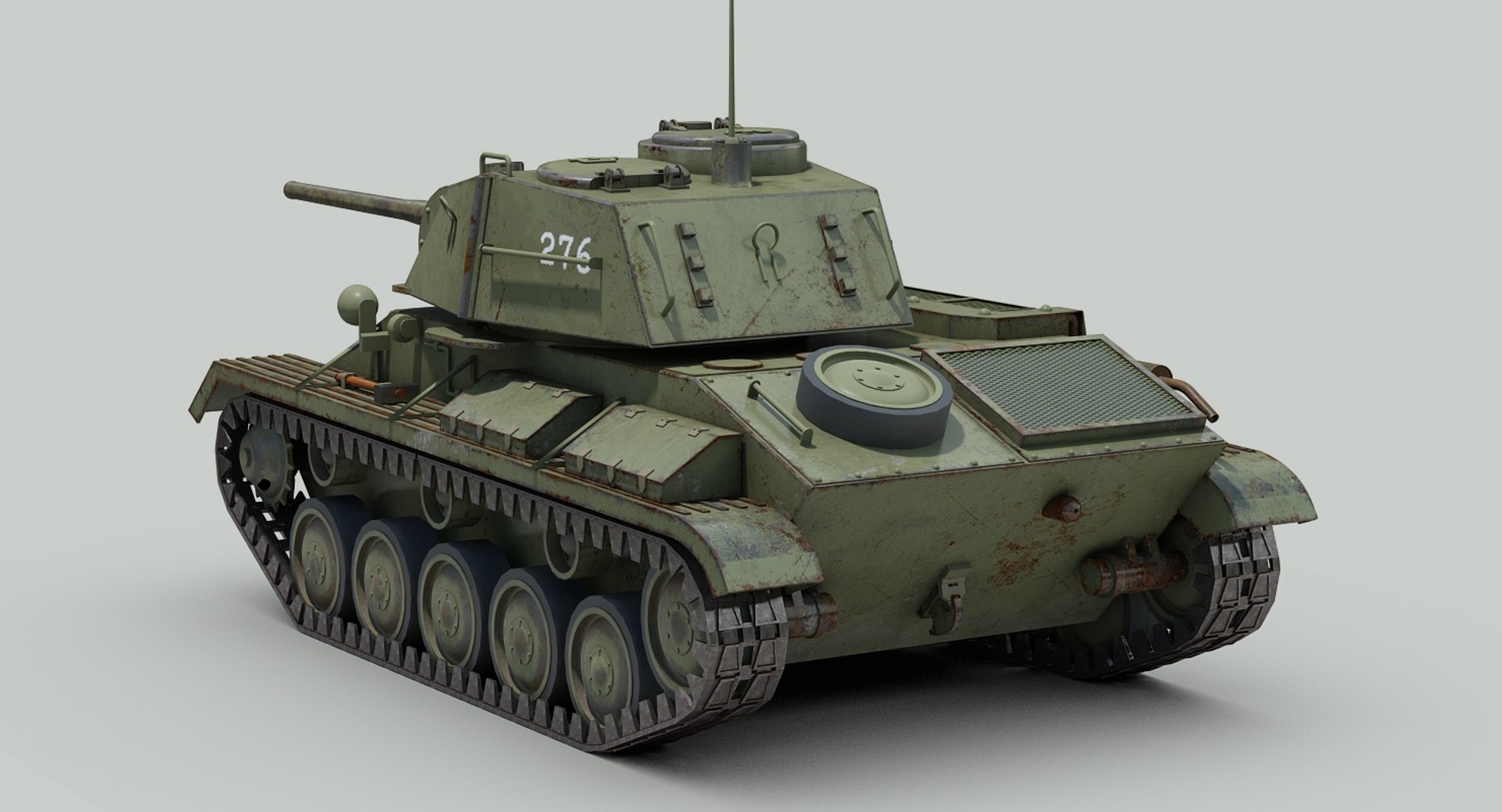 3d Ww2 T80 Light Tank Model