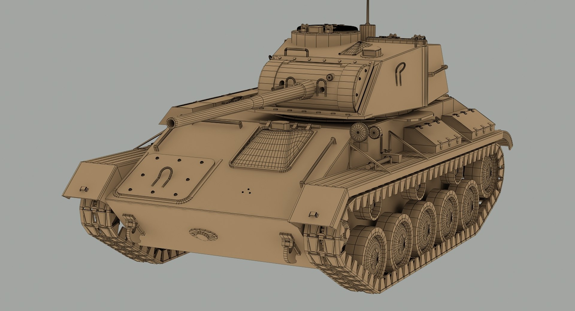3d Ww2 T80 Light Tank Model