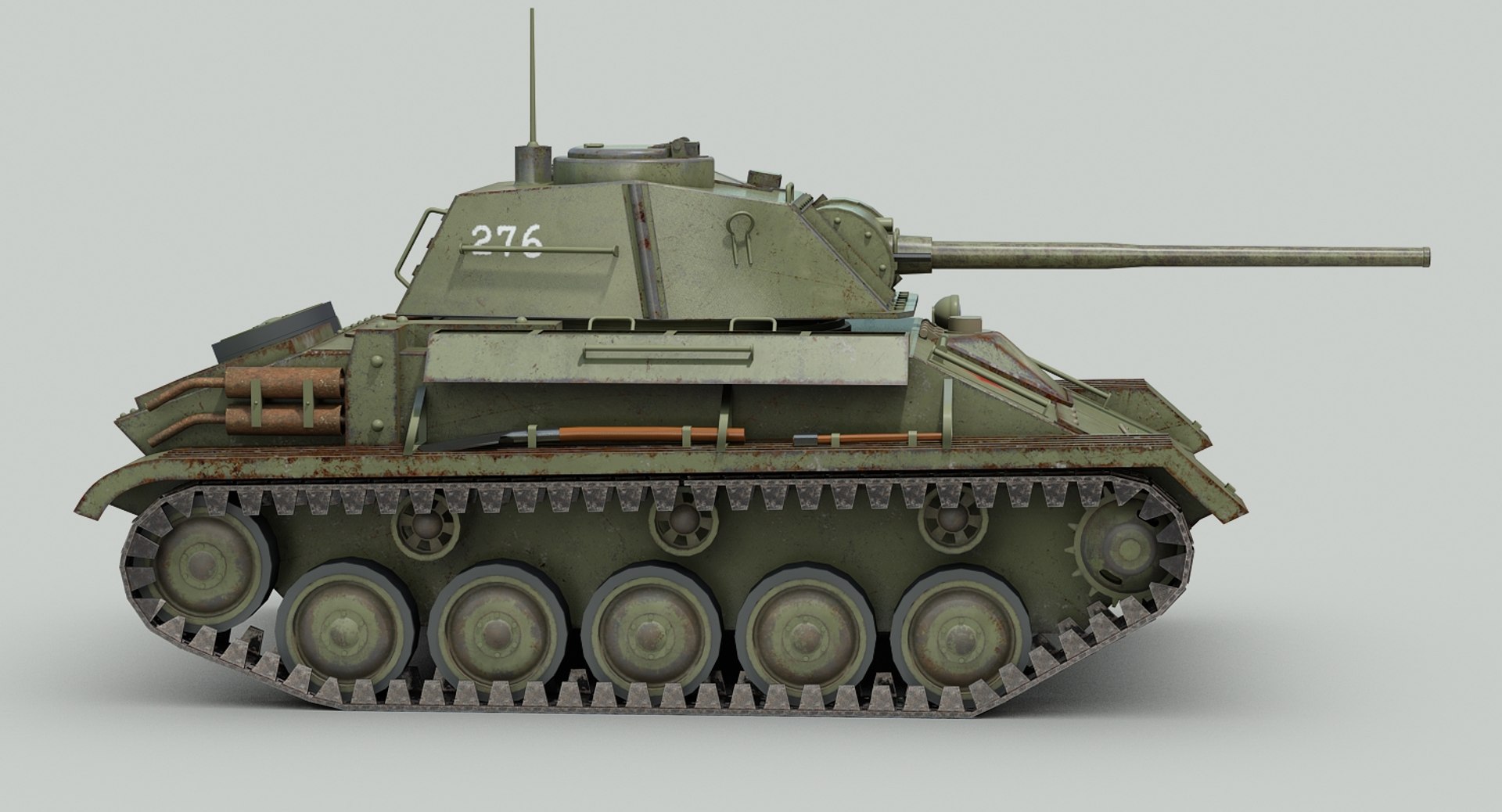 3d Ww2 T80 Light Tank Model