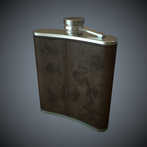 modelo 3d Juego de botellas de cuero listo para juegos Low-Poly PBR ...