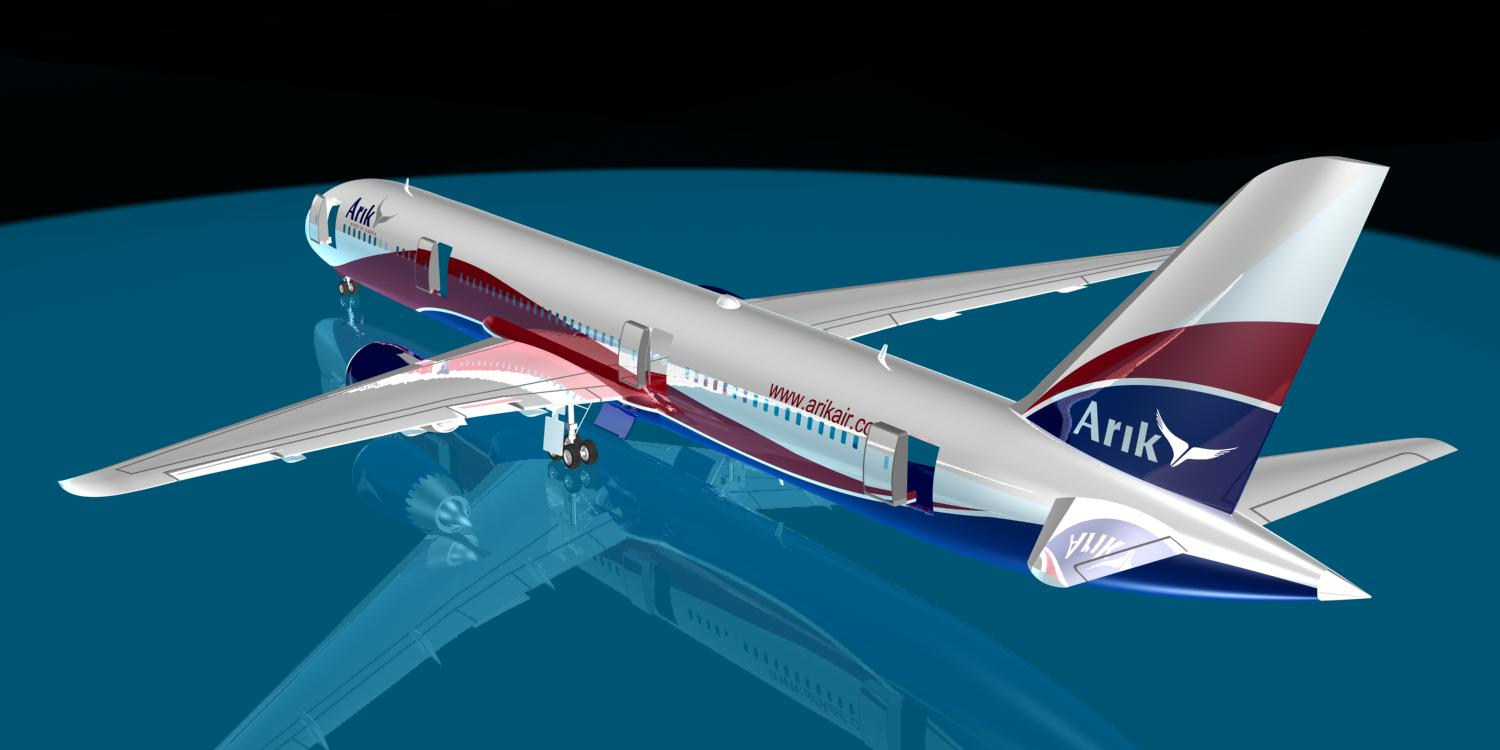 3d model arik air 787-9 dreamliner