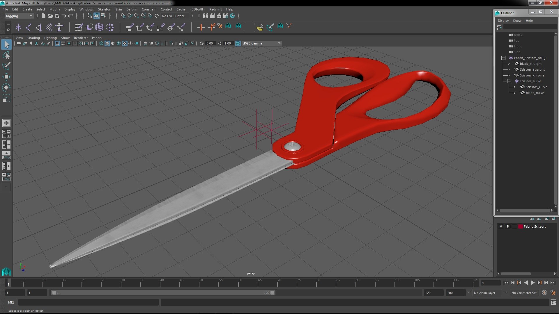 3D Fabric Scissors Model - TurboSquid 2132189