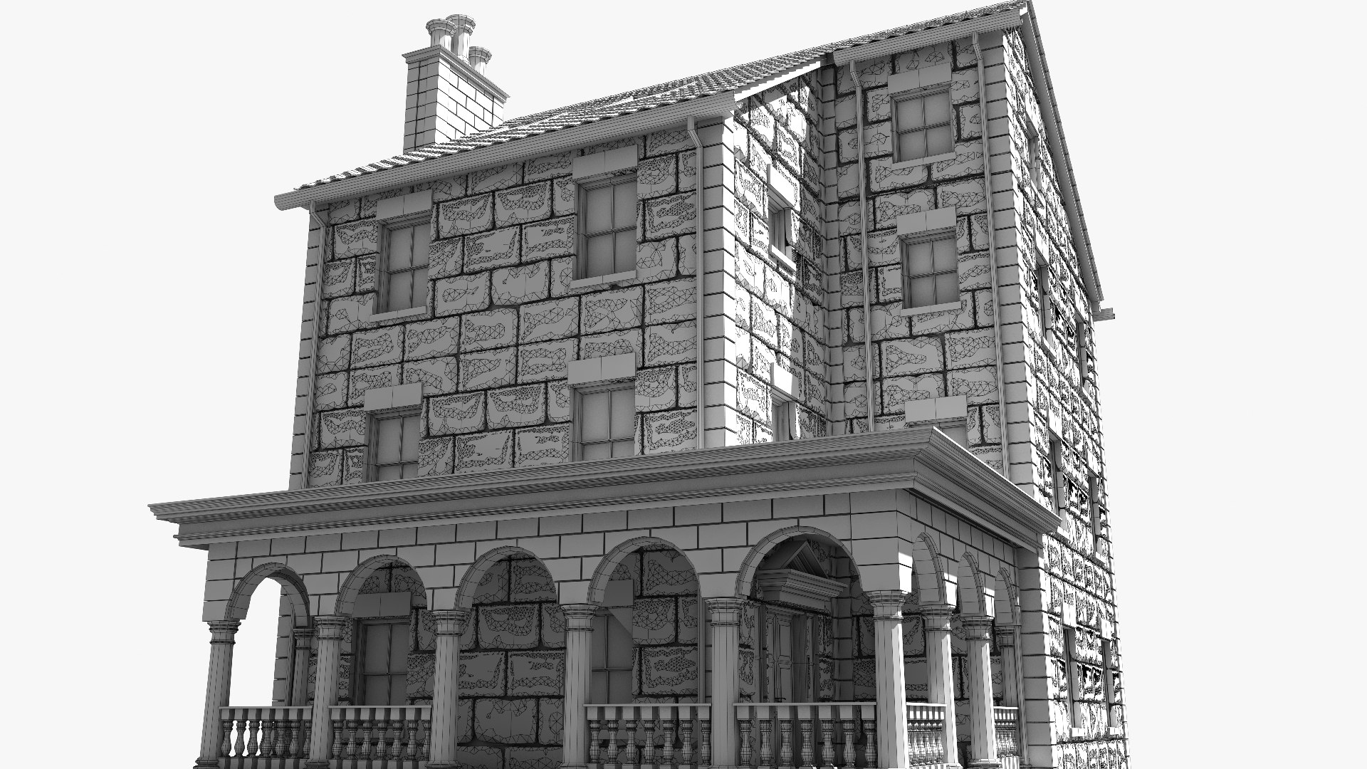 3D Mansion Building Model - TurboSquid 1648901
