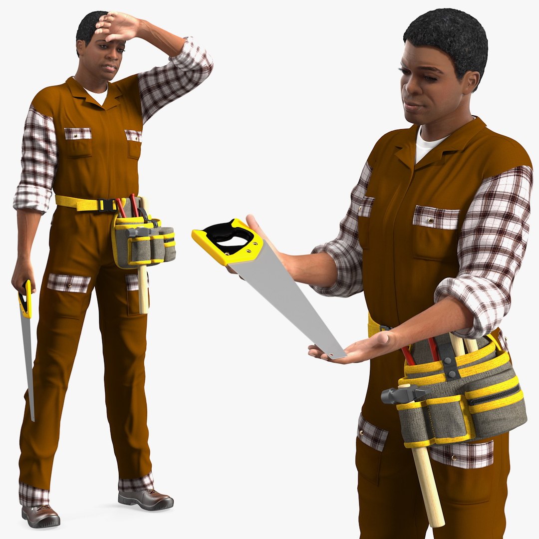 3D afro american woodworker rigged model - TurboSquid 1683145