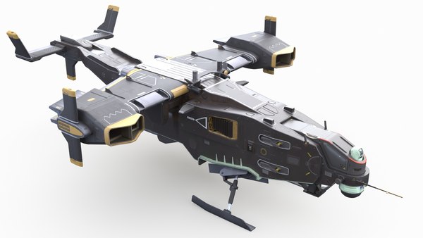 3D Sci-fi Gunship 3D model - TurboSquid 1947216