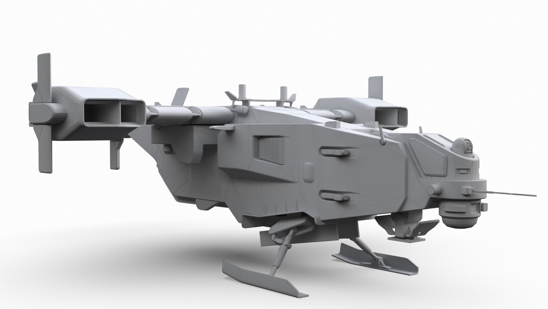 3D Sci-fi Gunship 3D Model - TurboSquid 1947216