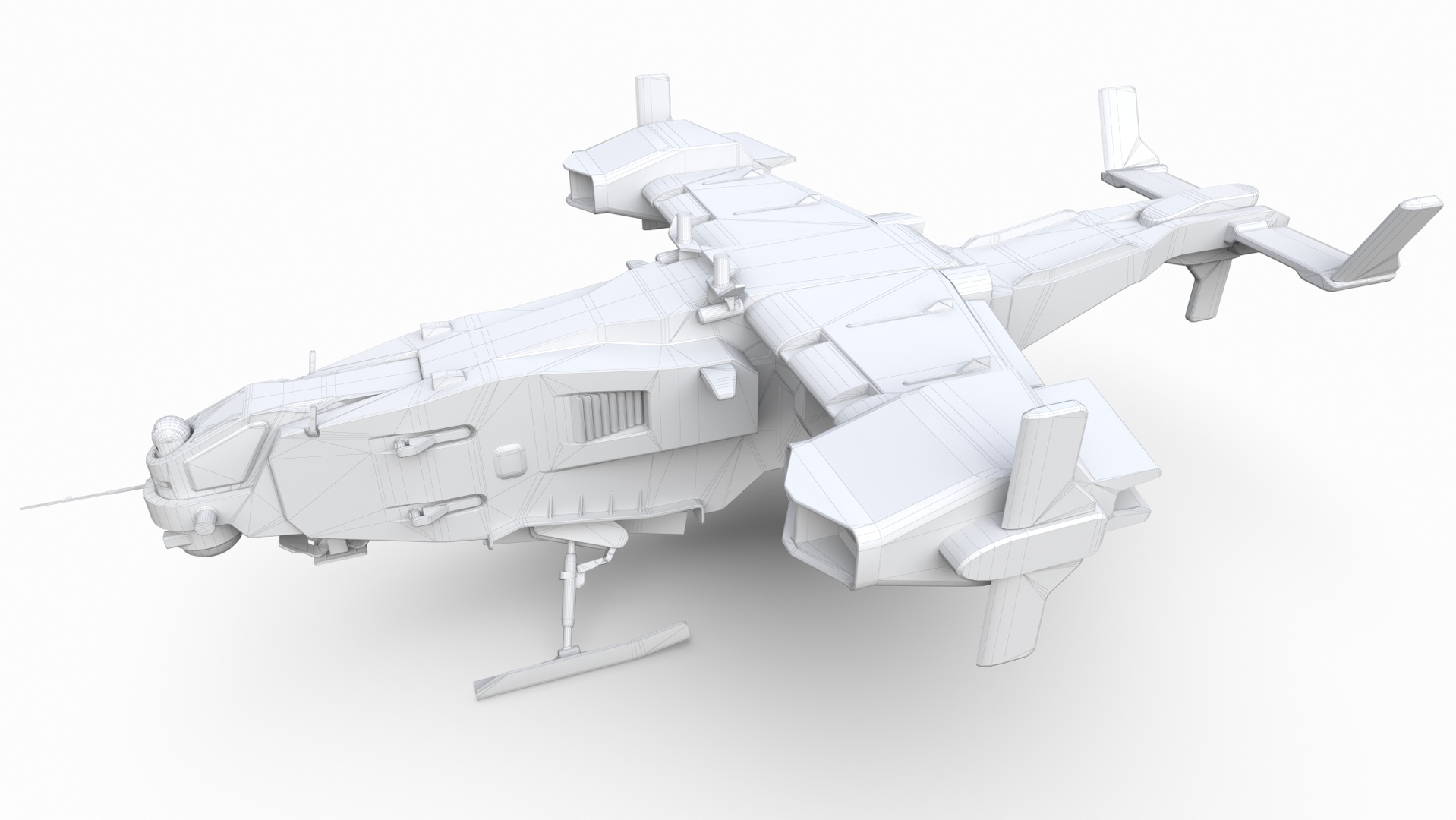 3D Sci-fi Gunship 3D model - TurboSquid 1947216