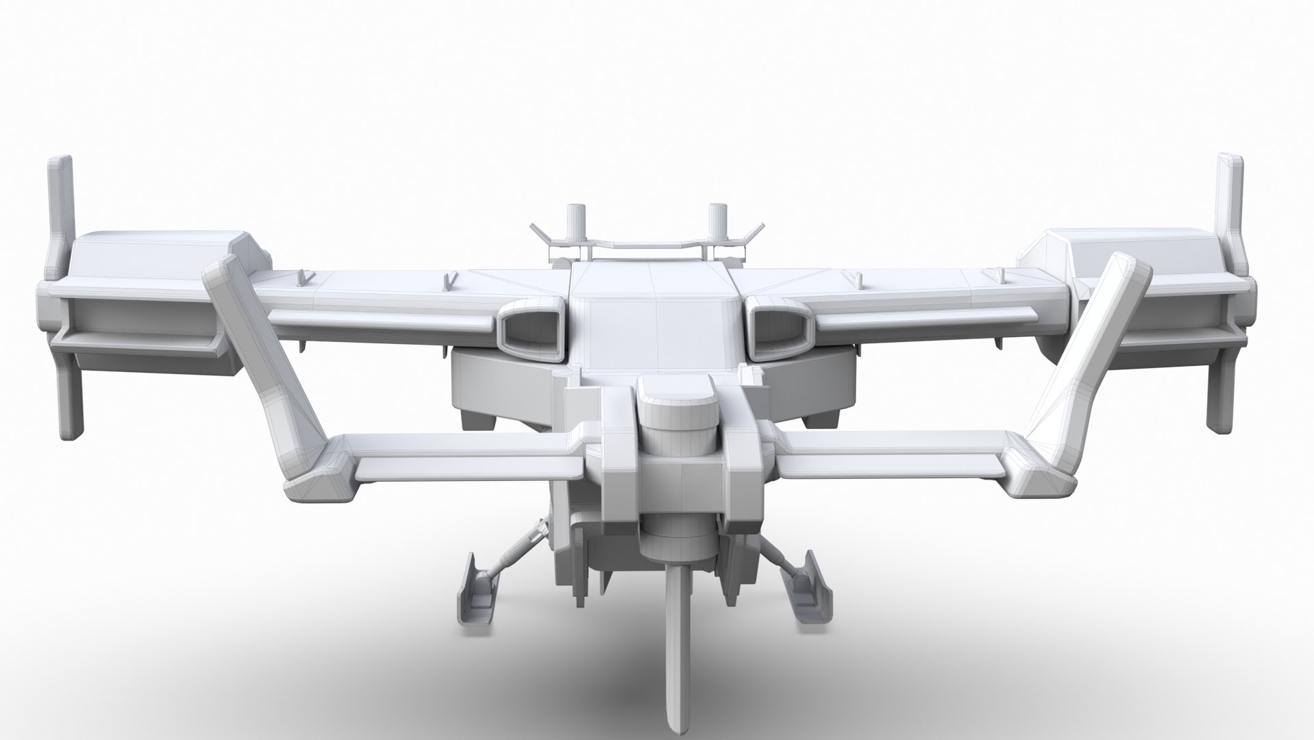 3D Sci-fi Gunship 3D Model - TurboSquid 1947216