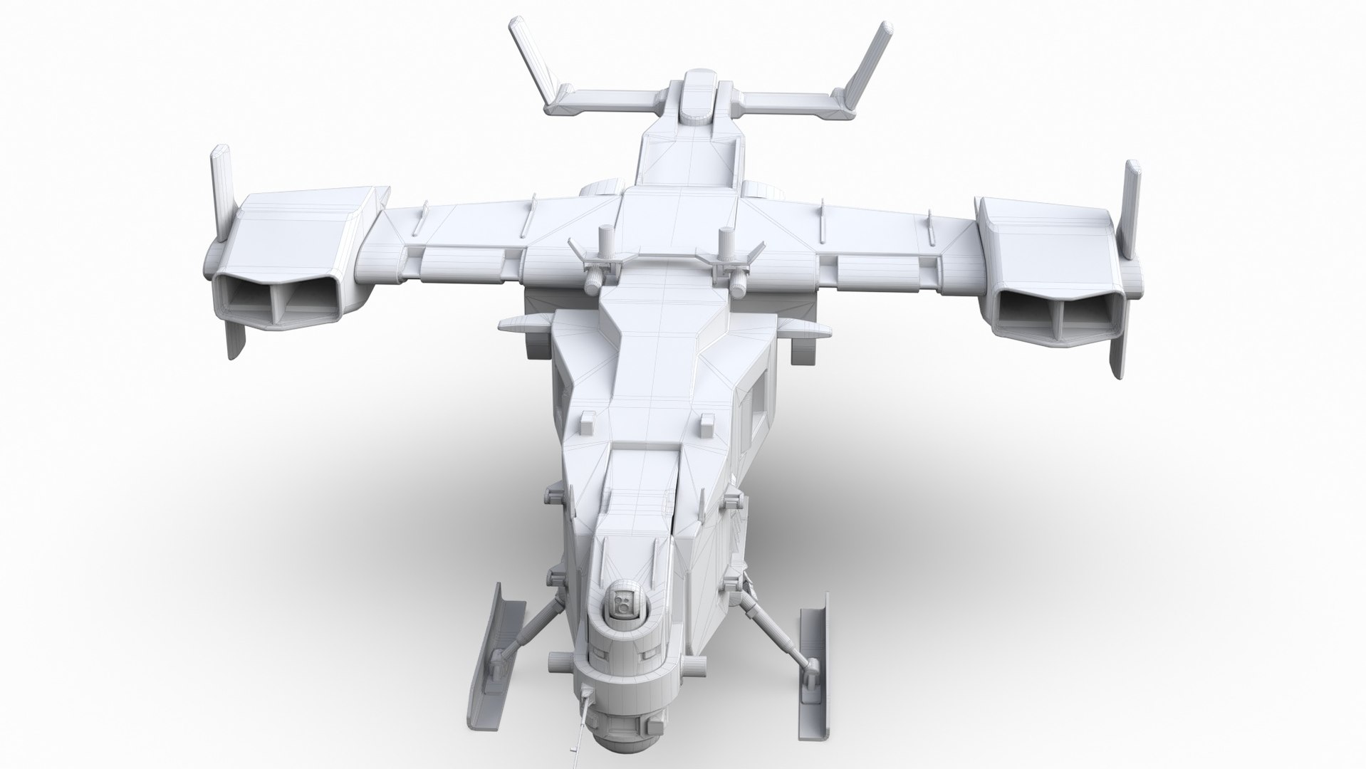 3D Sci-fi Gunship 3D Model - TurboSquid 1947216