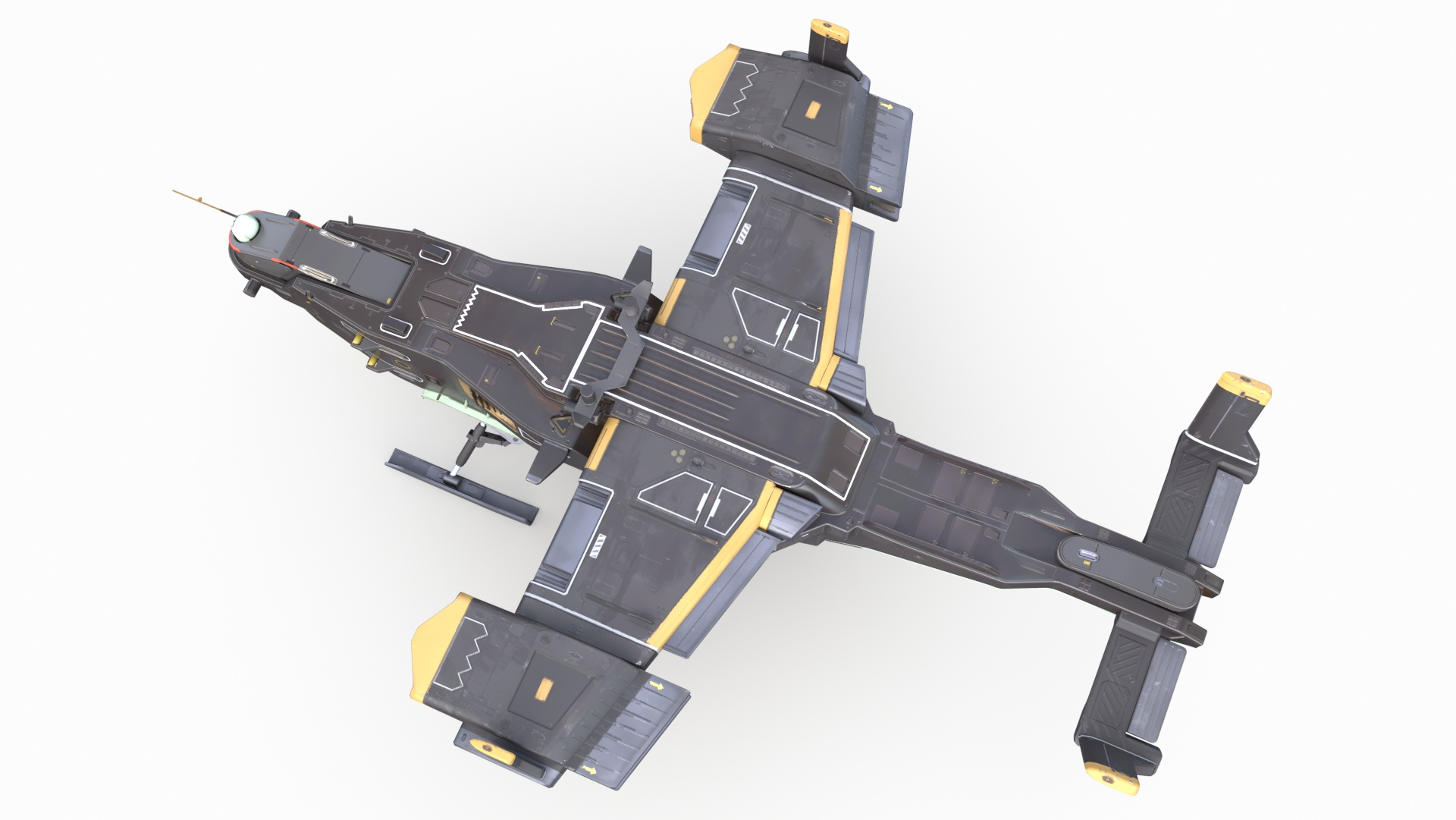 3D Sci-fi Gunship 3D model - TurboSquid 1947216