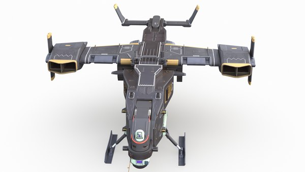 3D Sci-fi Gunship 3D model - TurboSquid 1947216