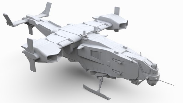 3D Sci-fi Gunship 3D model - TurboSquid 1947216