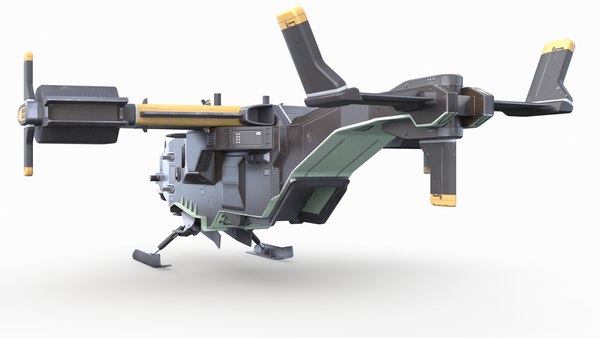 3D Sci-fi Gunship 3D model - TurboSquid 1947216