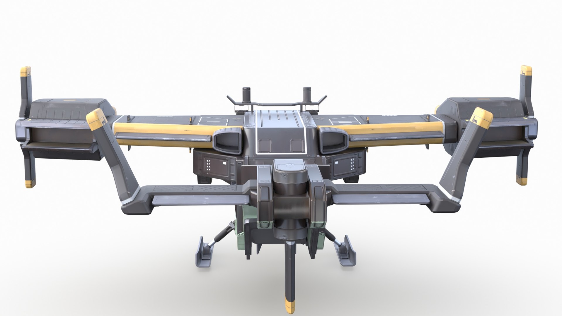 3D Sci-fi Gunship 3D Model - TurboSquid 1947216