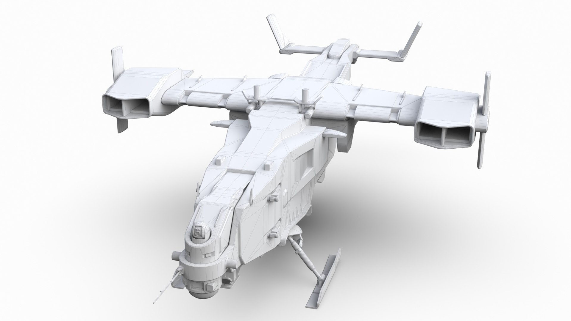 3D Sci-fi Gunship 3D Model - TurboSquid 1947216