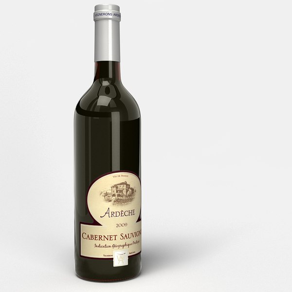 3ds max red wine bottle