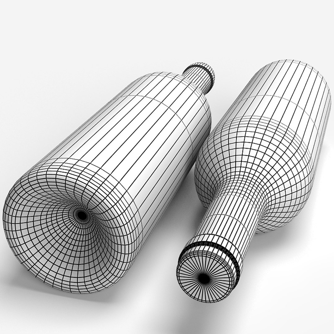 3ds Max Red Wine Bottle