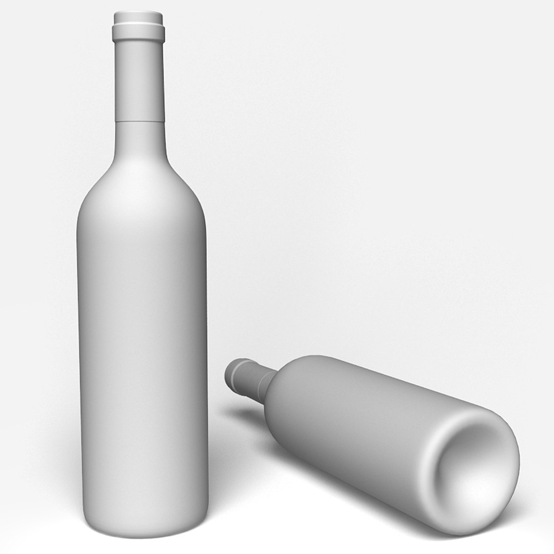3ds Max Red Wine Bottle