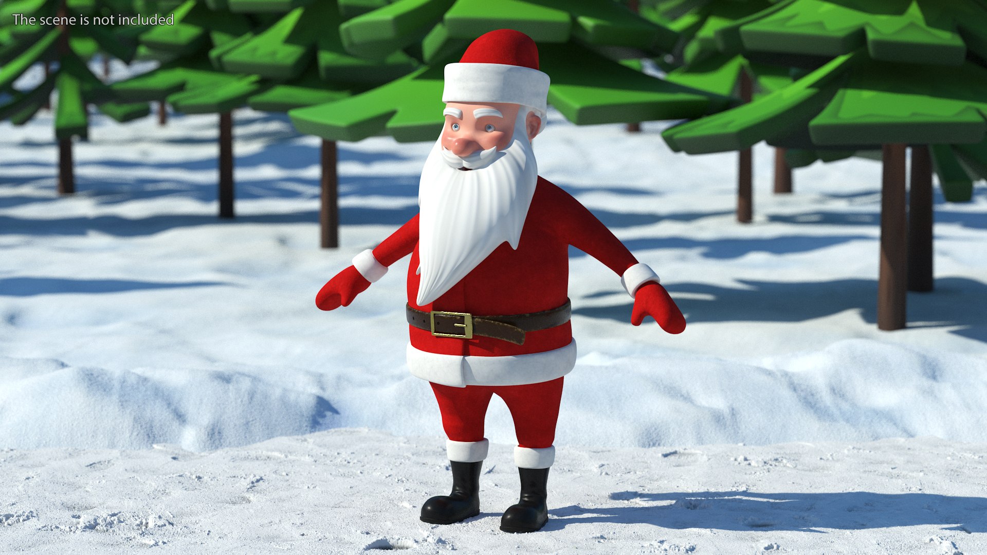 Cartoon Santa Claus A-pose 3D - TurboSquid 2168076
