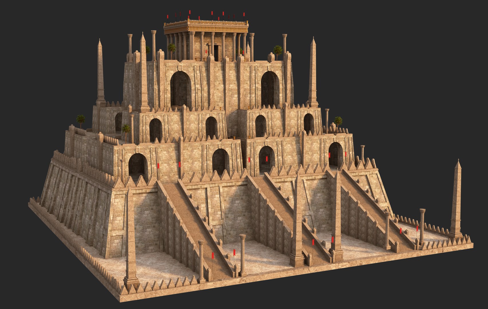 3D Fantasy Babylonian Temple - TurboSquid 2424324