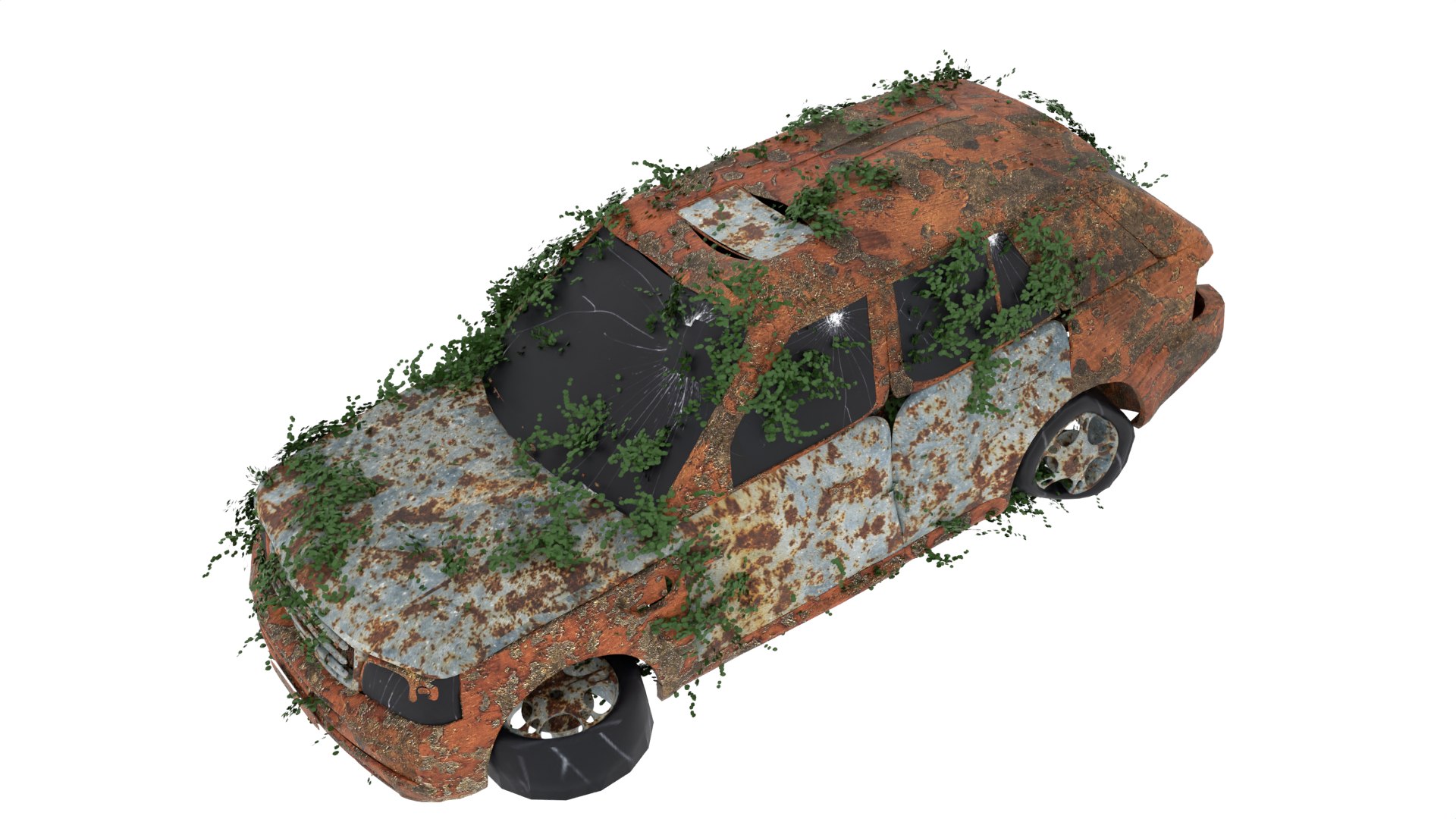 3D Damaged Rusted Car - TurboSquid 2034696