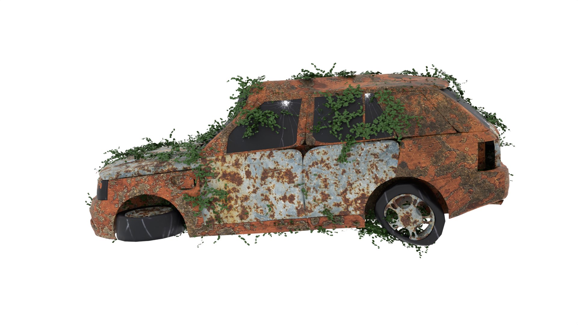 3D Damaged Rusted Car - TurboSquid 2034696