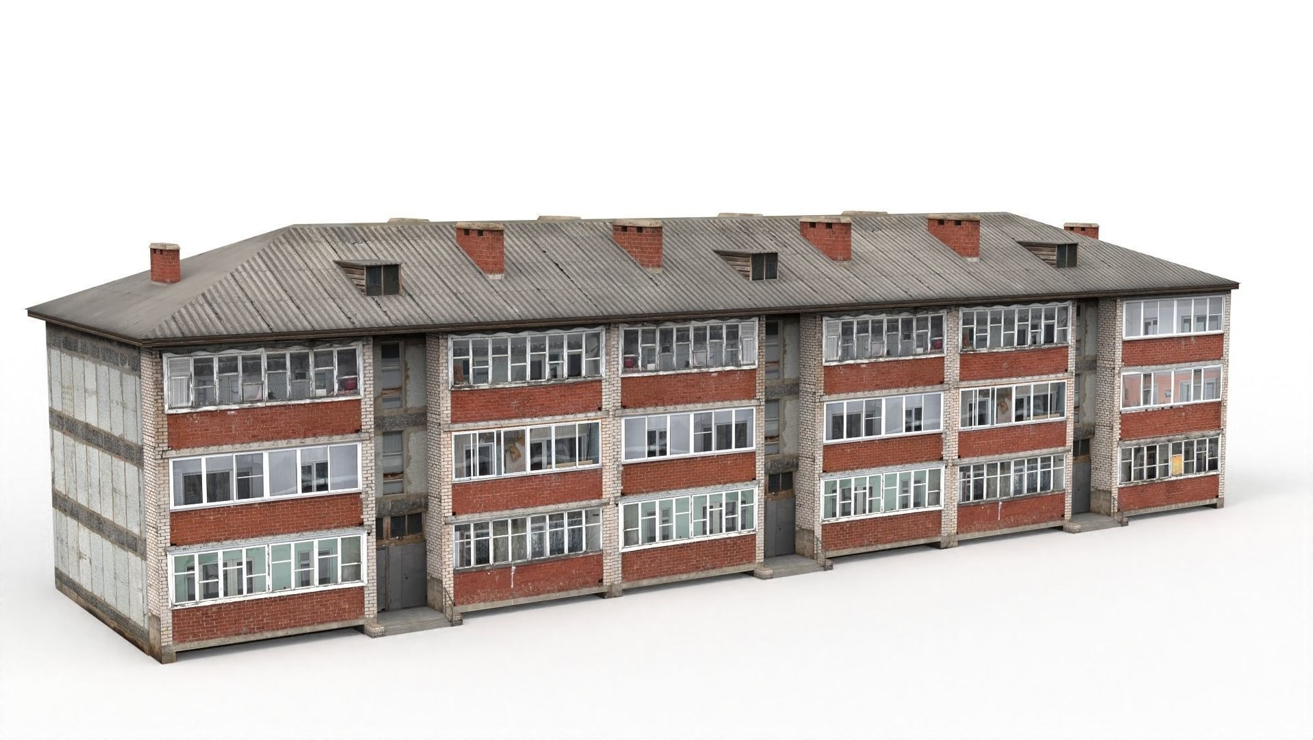 3 Storey Residential Building 3D - TurboSquid 1816078