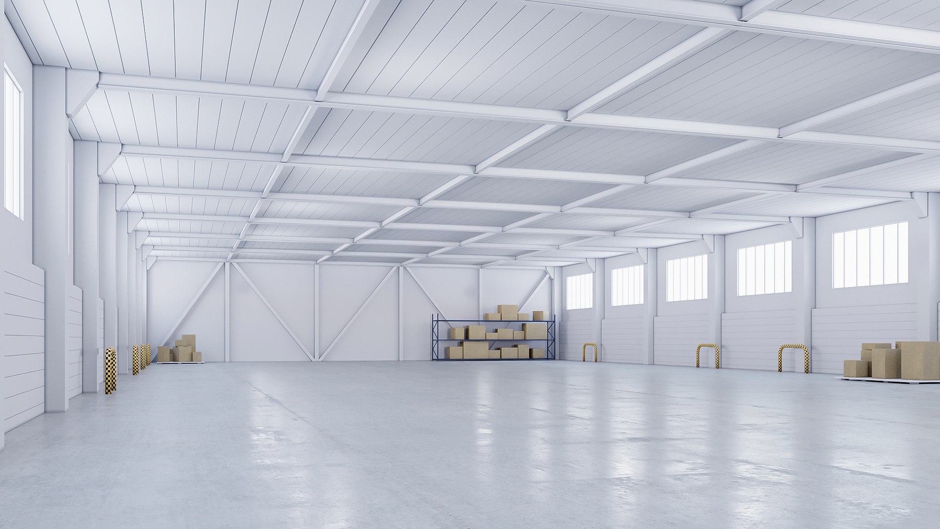 3D Low Poly Warehouse 04 Model - TurboSquid 2063013