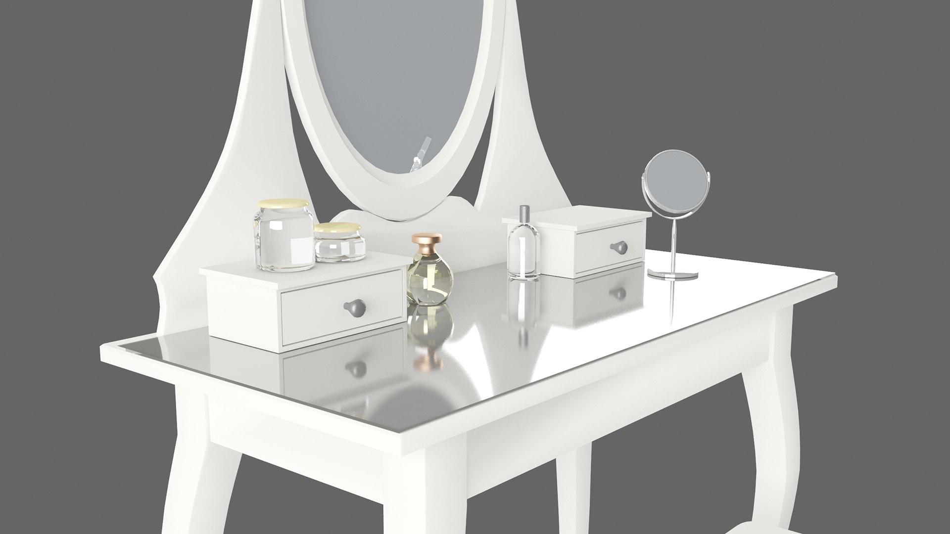 Dressing table with mirror 3D model - TurboSquid 1972044