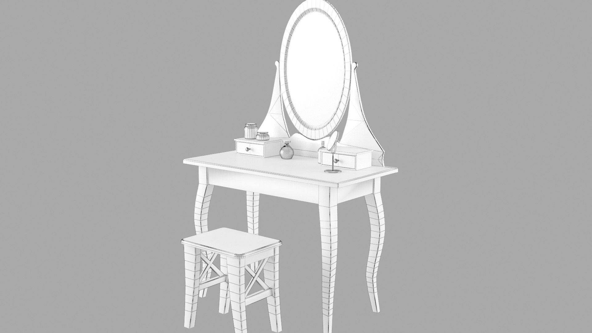 Dressing table with mirror 3D model - TurboSquid 1972044