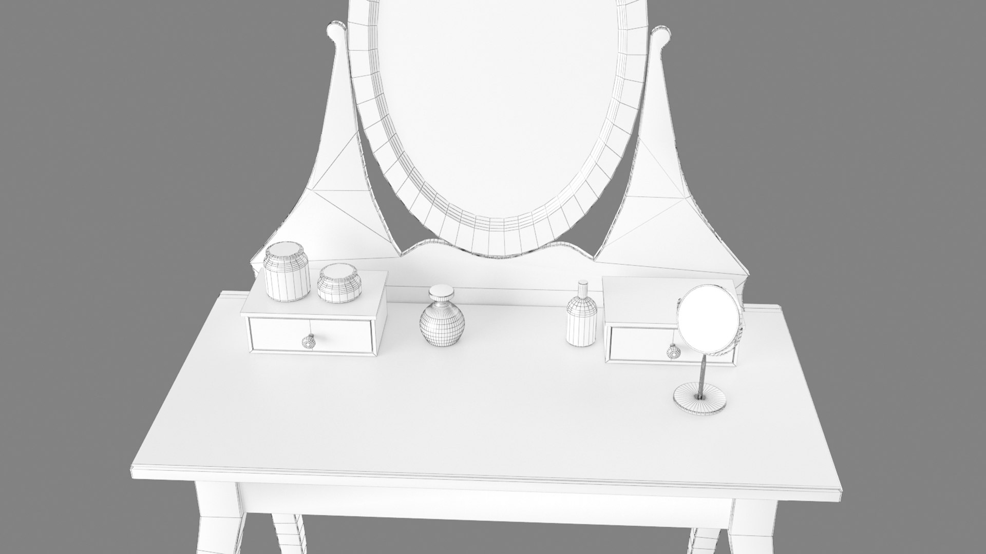 Dressing table with mirror 3D model - TurboSquid 1972044