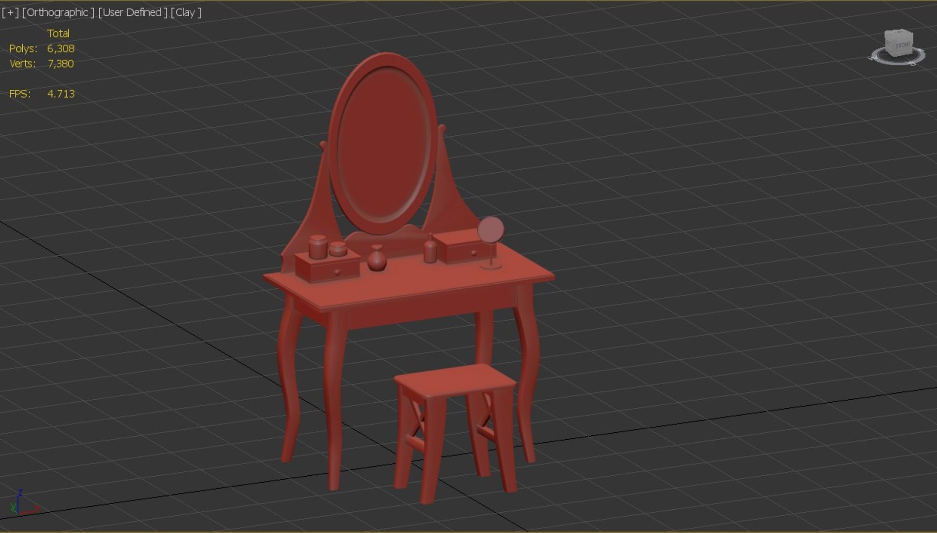 Dressing table with mirror 3D model - TurboSquid 1972044