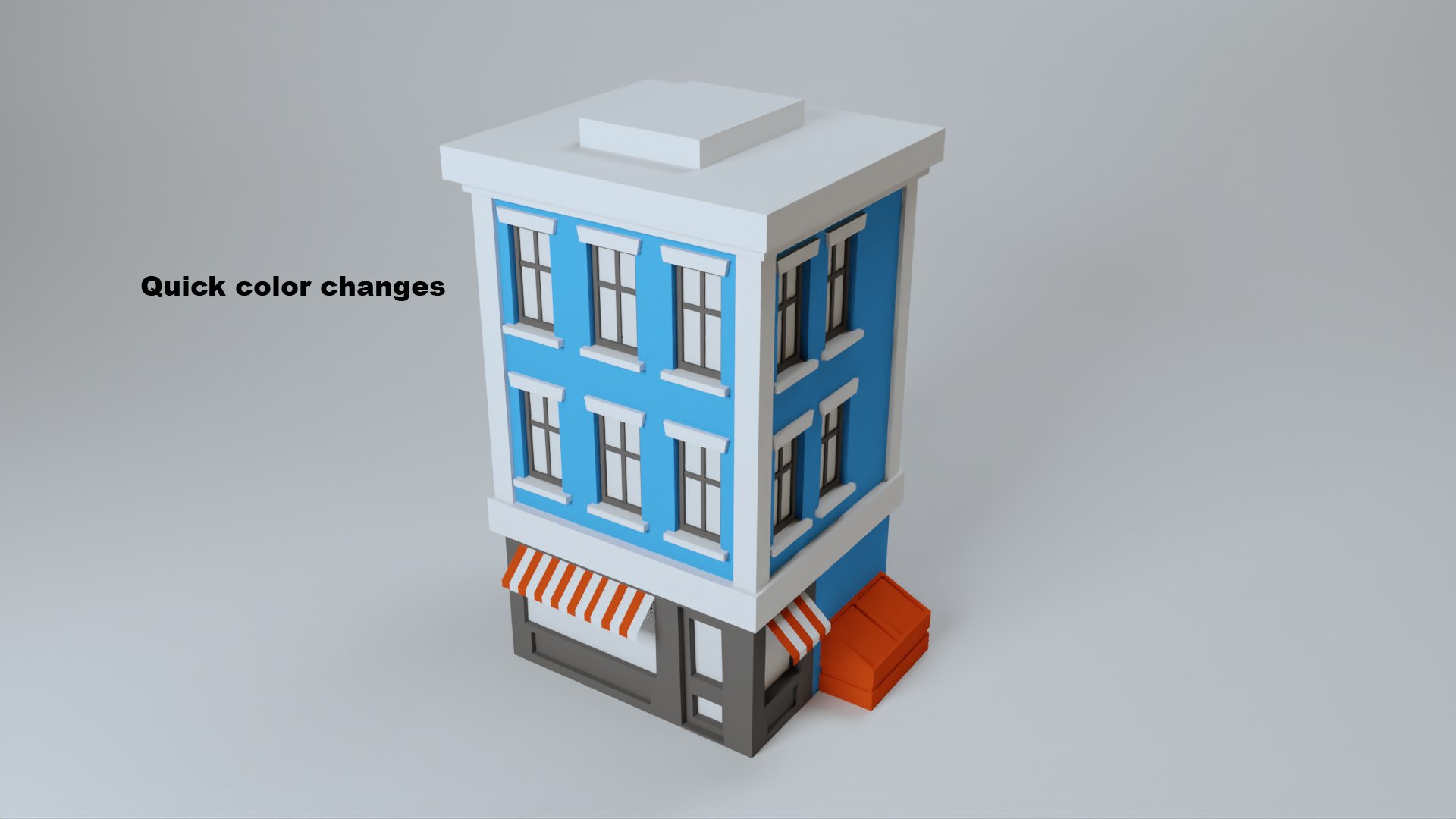 Low Poly Cartoon Building 3D Model - TurboSquid 2222144
