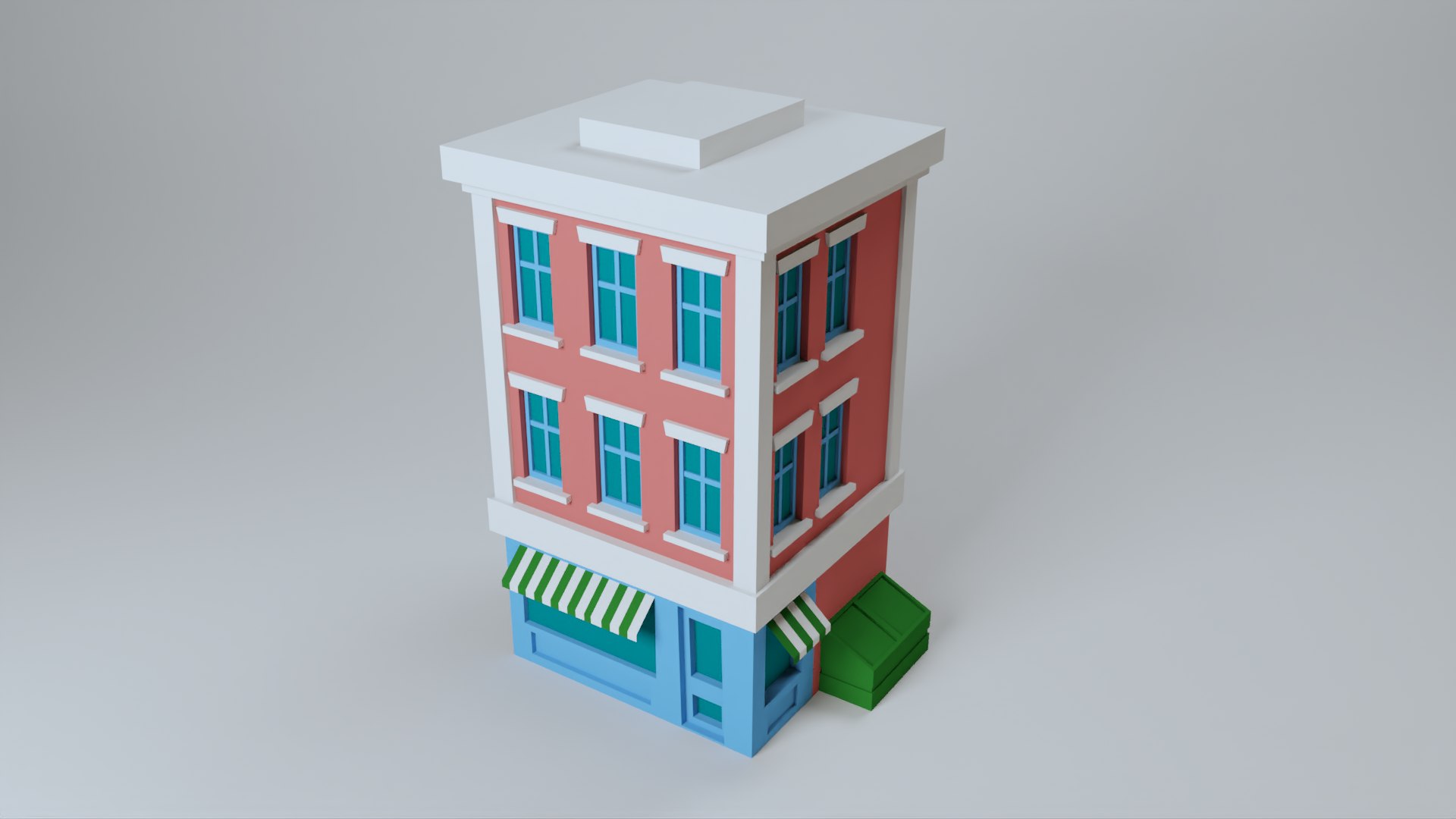 Low Poly Cartoon Building 3D Model - TurboSquid 2222144
