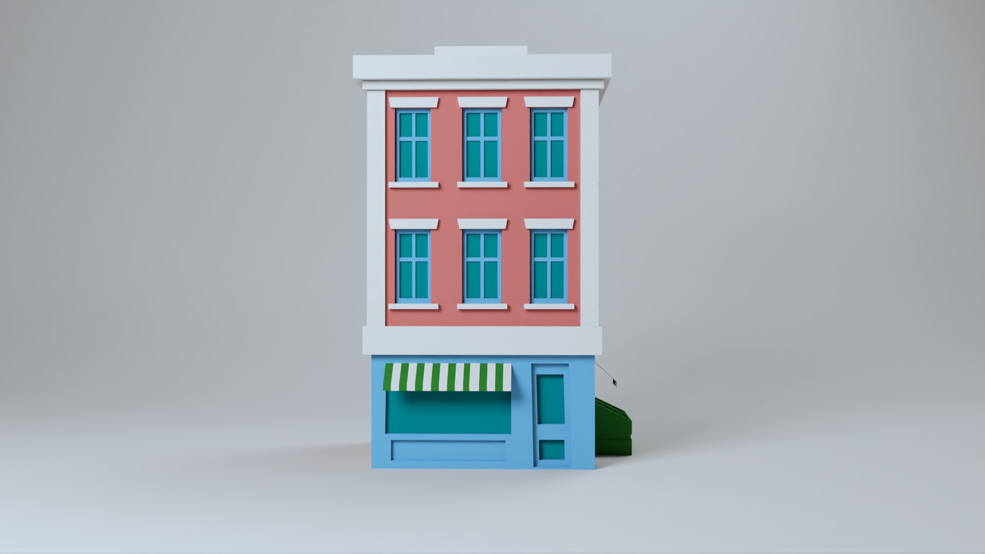 Low Poly Cartoon Building 3D Model - TurboSquid 2222144