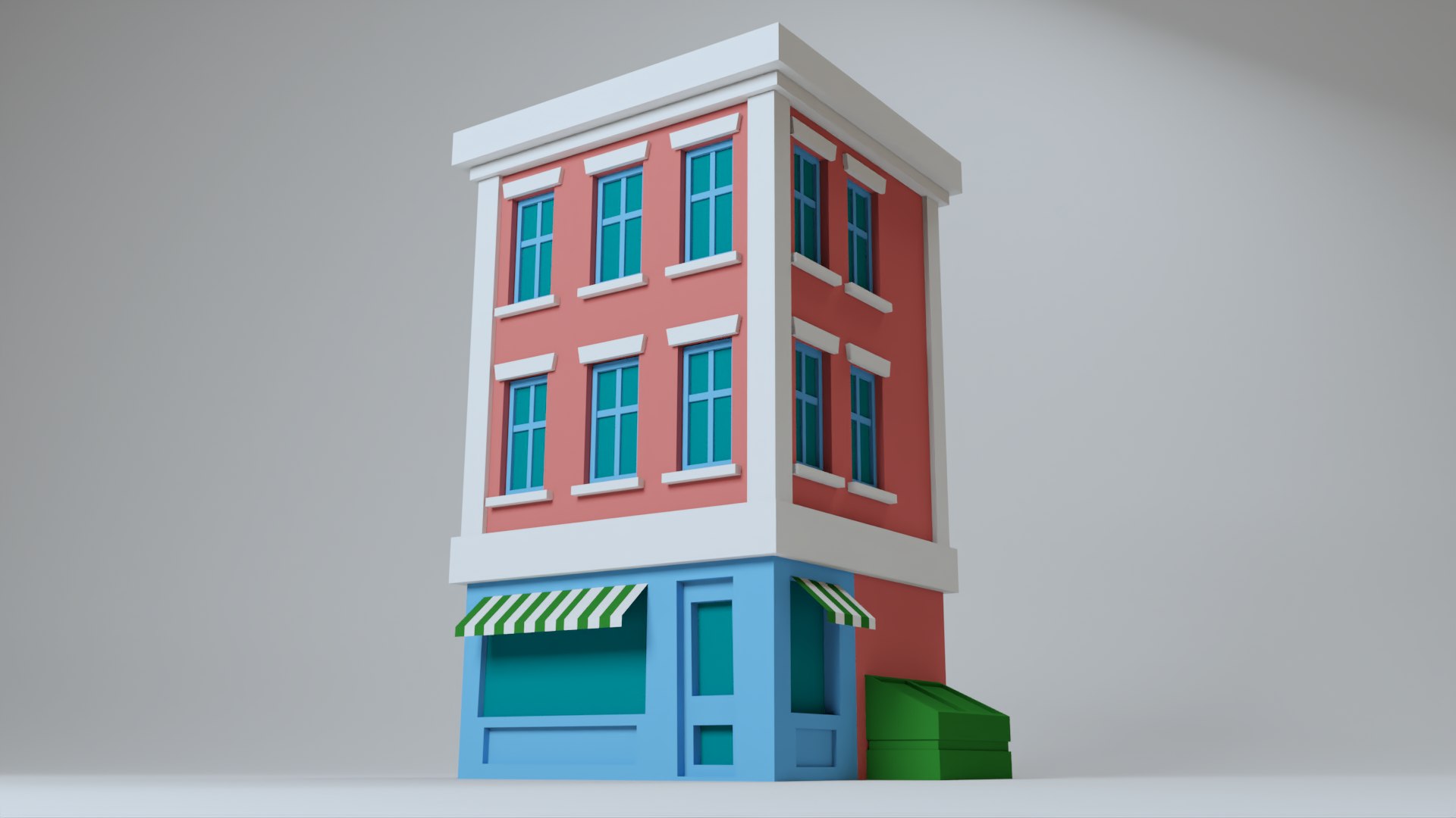 Low Poly Cartoon Building 3D Model - TurboSquid 2222144