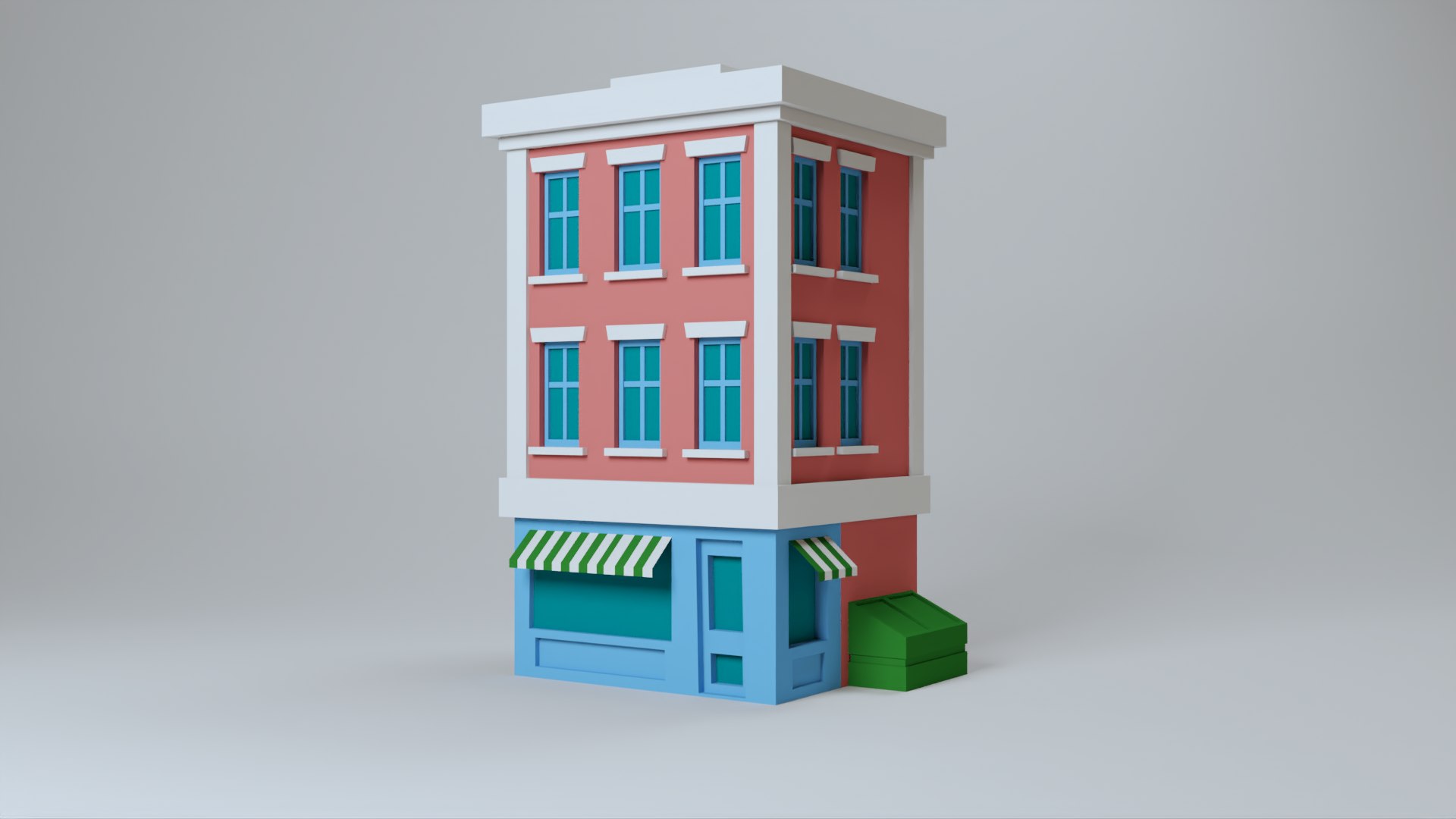 Low Poly Cartoon Building 3D Model - TurboSquid 2222144