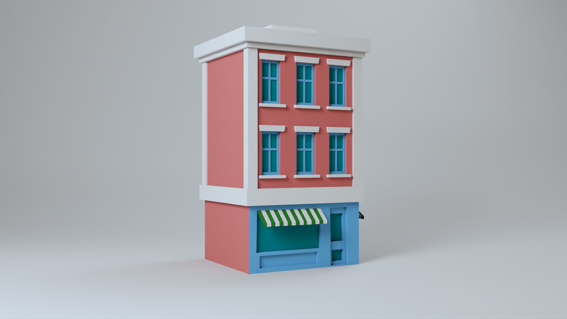 Low Poly Cartoon Building 3D Model - TurboSquid 2222144