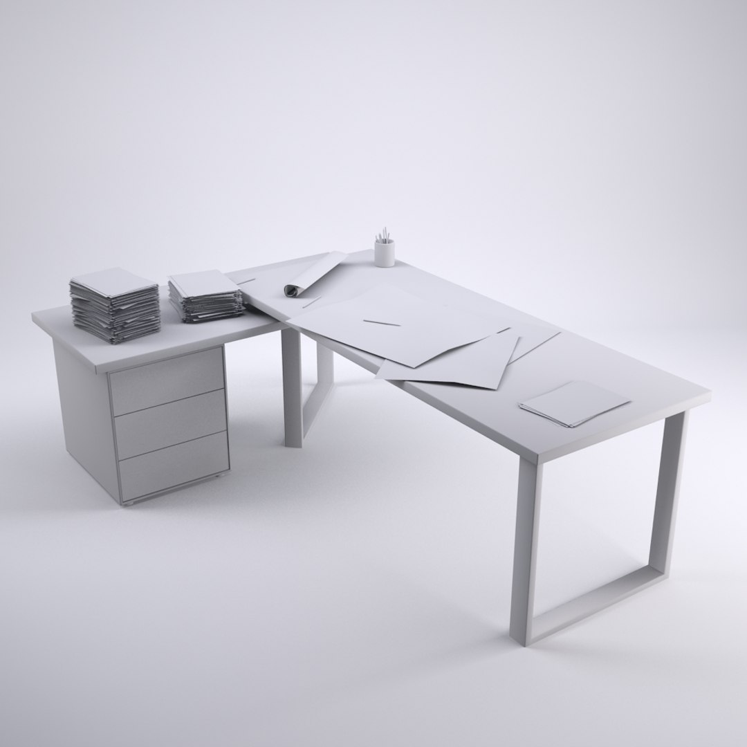 3d Desk Stationery Model